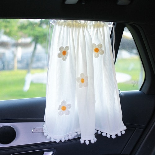 Double Layer Lace Flower Car Window Sun Shade Curtain Car - Etsy