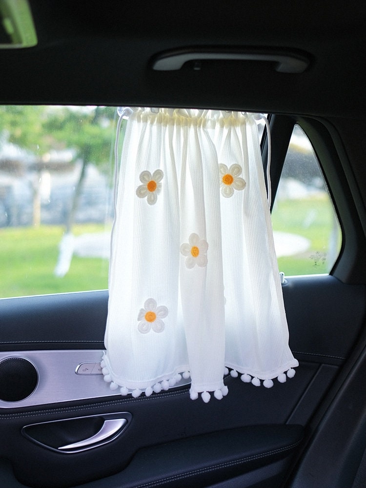 Cute Flower Car Window Sun Shade Curtain Car Accessories for Girls Babys Women Kawaii Car Decor Etsy