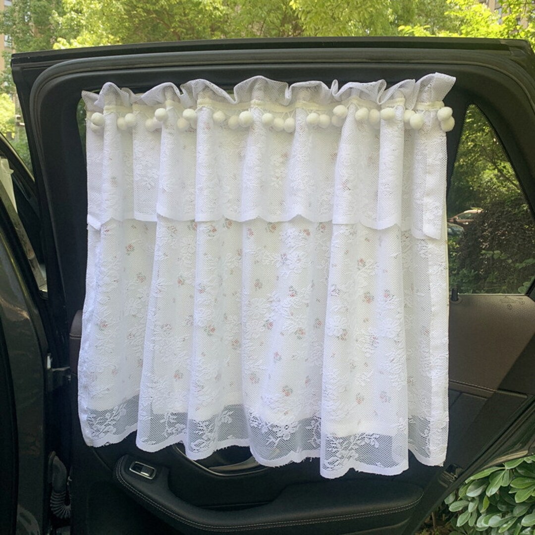 Double Layer Lace Flower Car Window Sun Shade Car Accessories for Girls ...