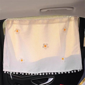 Cute Cotton Linen Car Window Sun Shade Curtain Car Accessories for ...