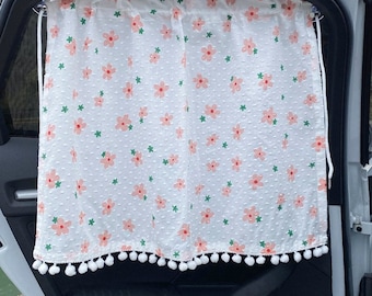 Cute Bear Car Window Sun Shade Double Layer Lace Curtain Car ...