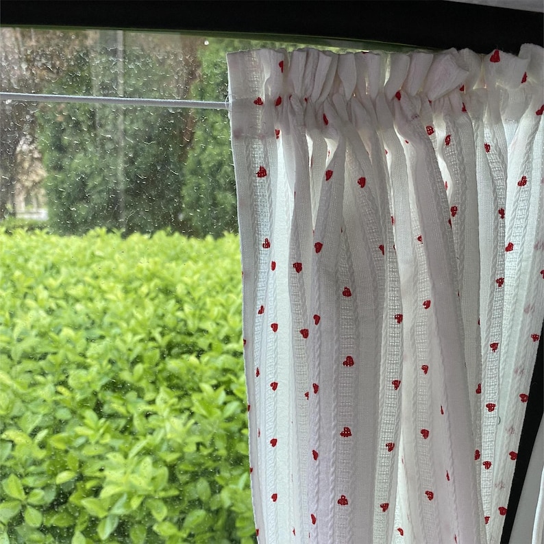 Cute Cotton Linen Car Window Sun Shade Curtain Car Accessories for ...