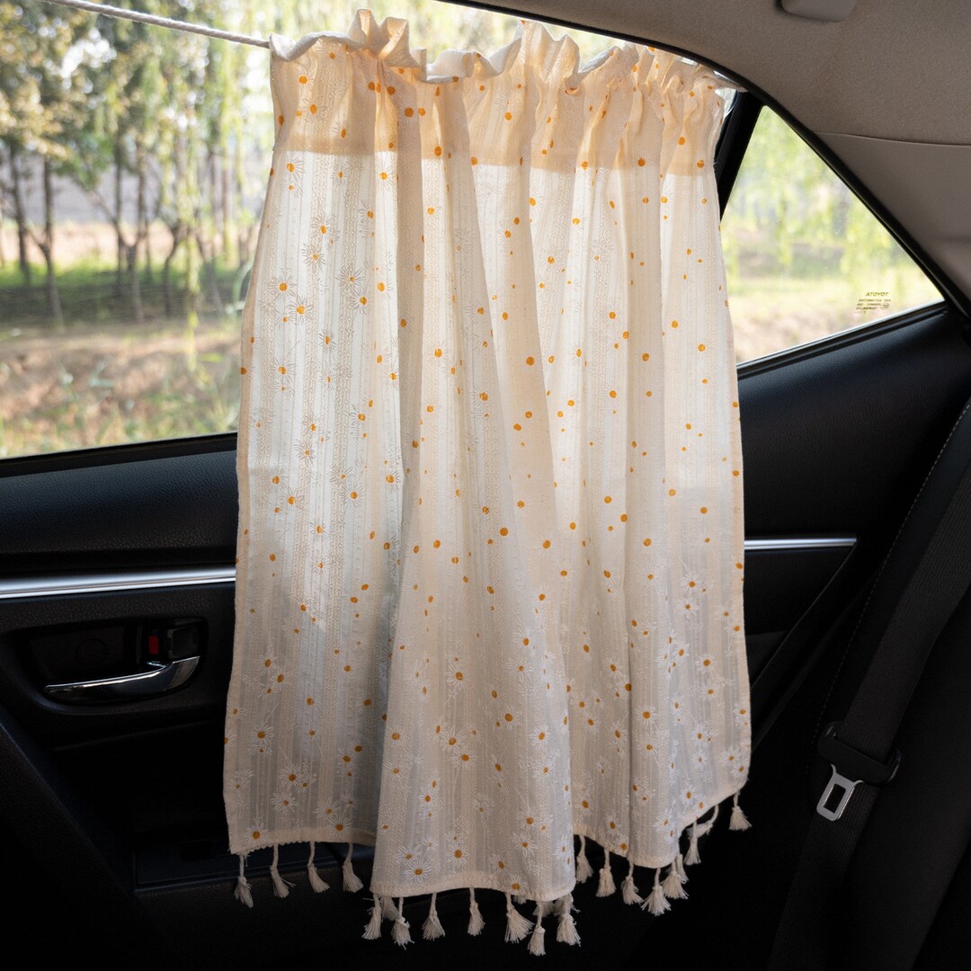 Cute Daisy Flower Car Window Sun Shade Car Accessories for Girls Babys ...