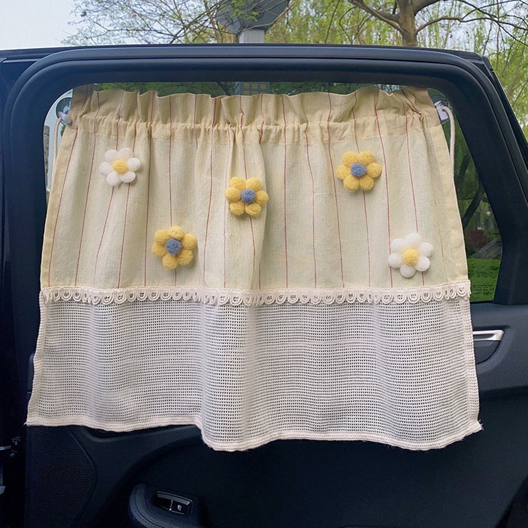 Cute Flower Car Window Sun Shade Car Accessories for Girls Babys Women ...