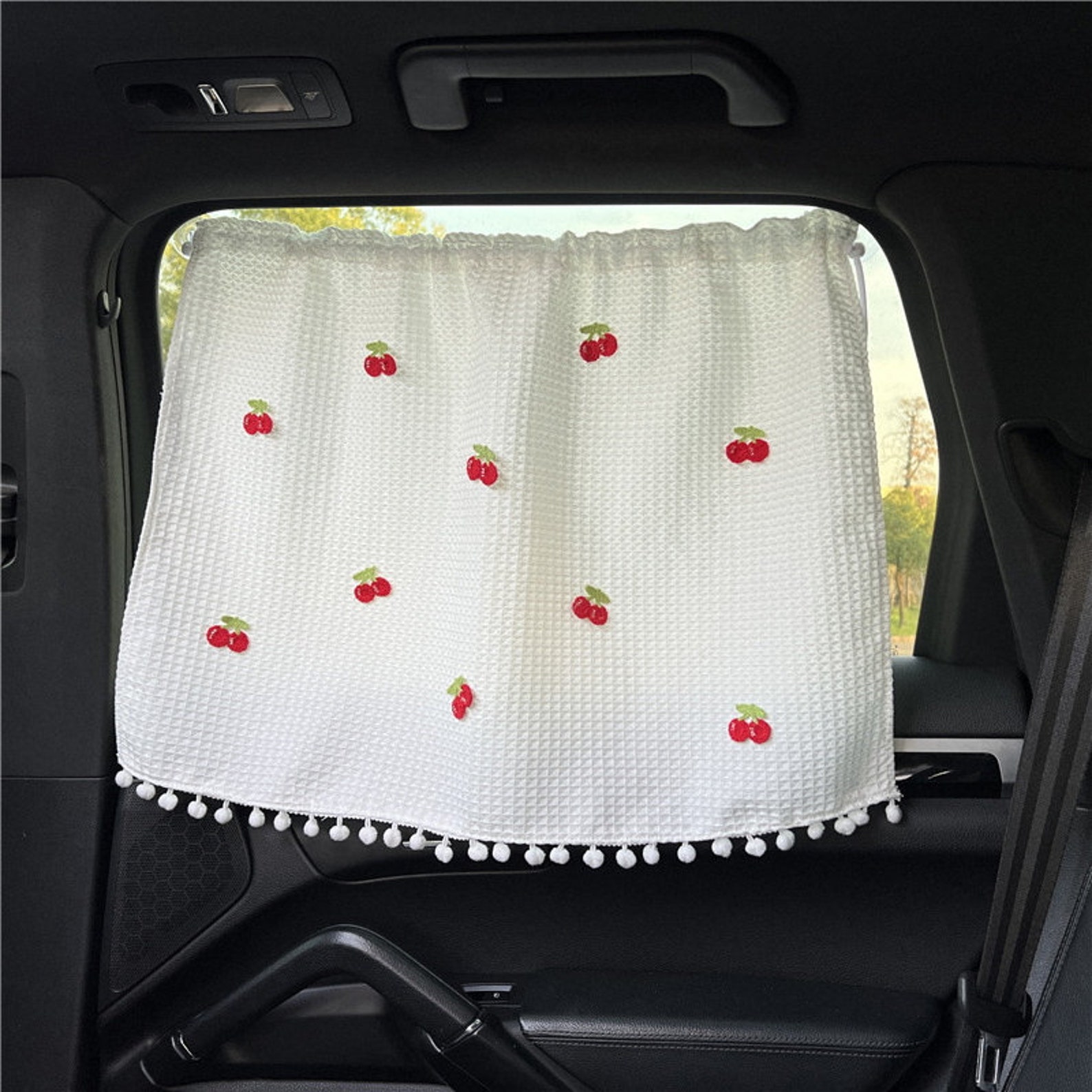 Cute Cotton Linen Car Window Sun Shade Curtain Car Accessories for ...