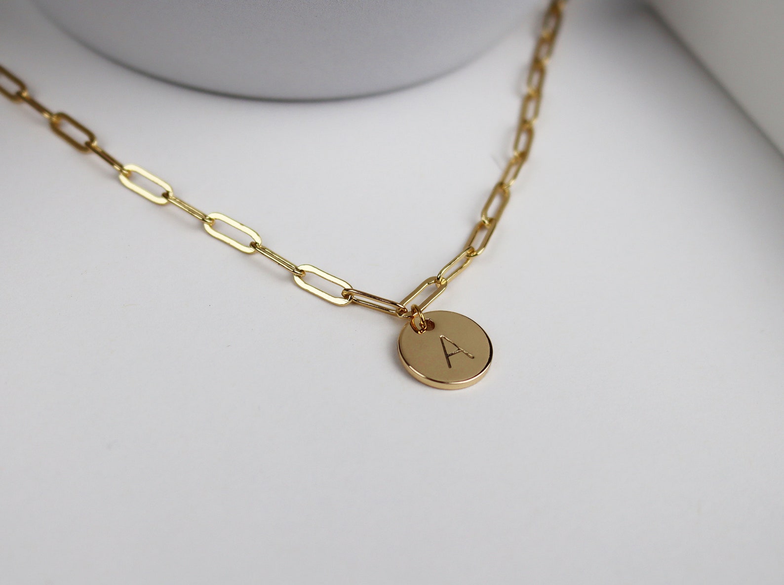 Paperclip Charm Necklace Personalized Jewelry Name Necklace Initials ...