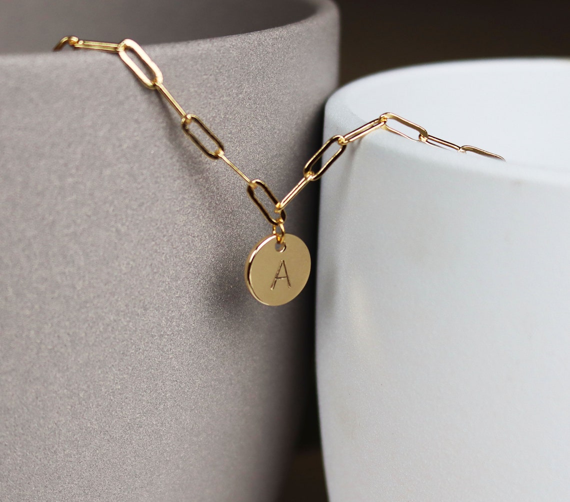 Gold Paperclip Necklace Personalized Jewelry Name Necklace Gift for Her ...