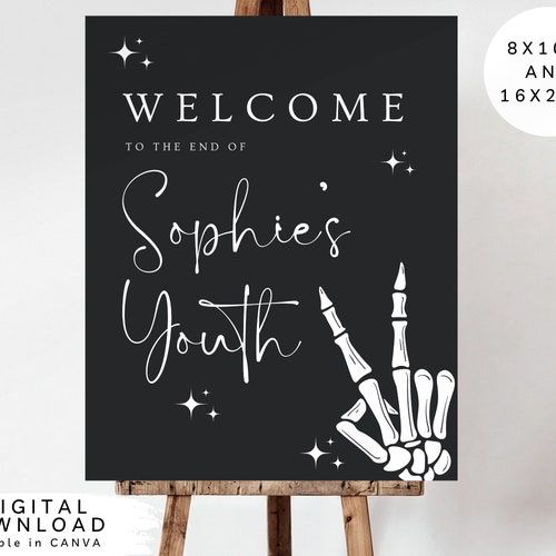 Rips to My Twenties Party Welcome Board Black Death to 20s - Etsy