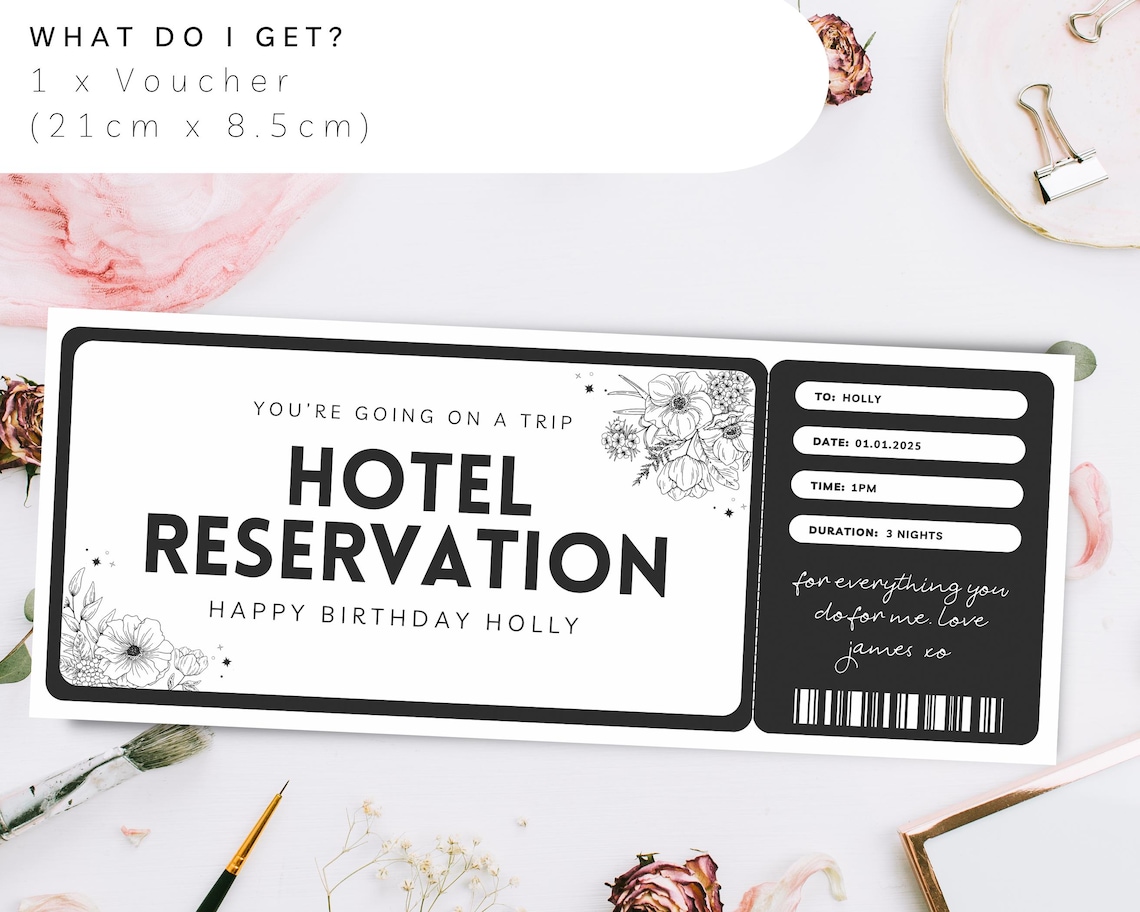 Personalised Surprise Hotel Stay Gift Voucher, Perfect Gift Idea for ...