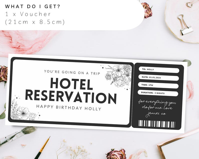 Personalised Surprise Hotel Stay Gift Voucher, Perfect Gift Idea for ...