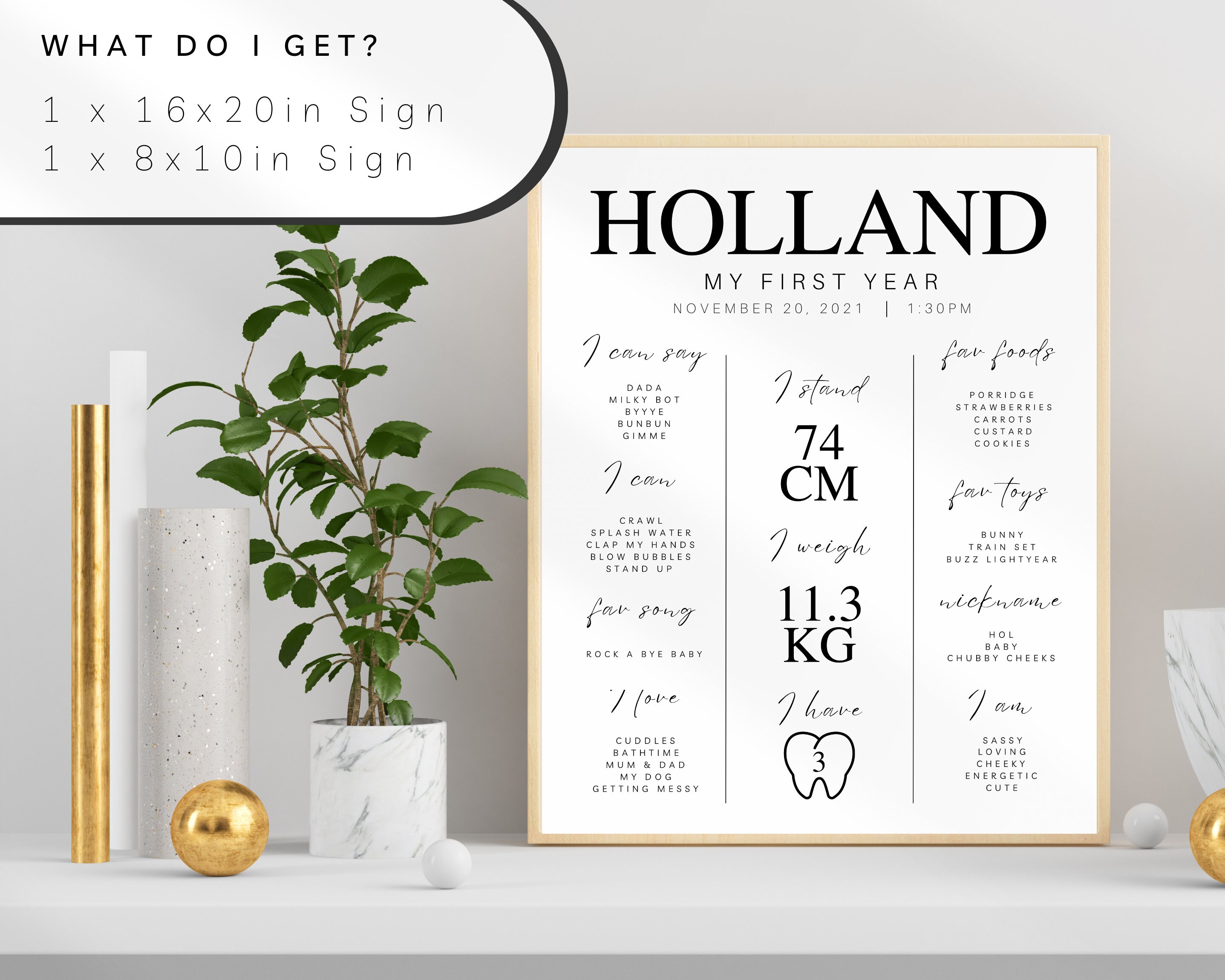 Milestone Birthday Sign Baby's First Year Poster - Etsy