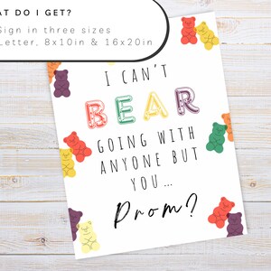 Gummy Bear Promposal Sign, Digital Promposal Ask Idea, Will You Go to ...