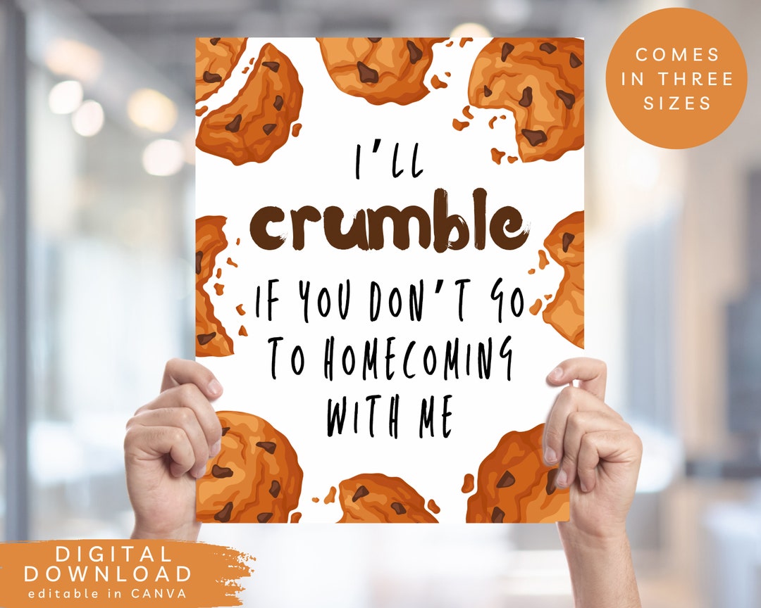 Cookie Homecoming Sign, Digital Homecoming Ask Idea, Digital Cookie ...