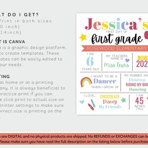 Editable White Rainbow First Day of School Sign Any Grade - Etsy