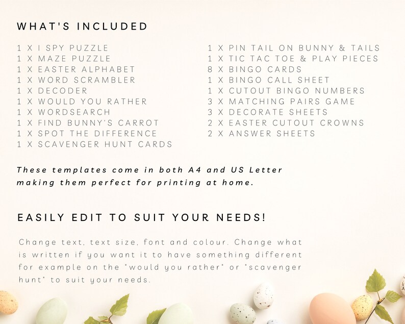 Easter Games Bundle, Easter Activity Printable, Easter Egg Hunt Card ...