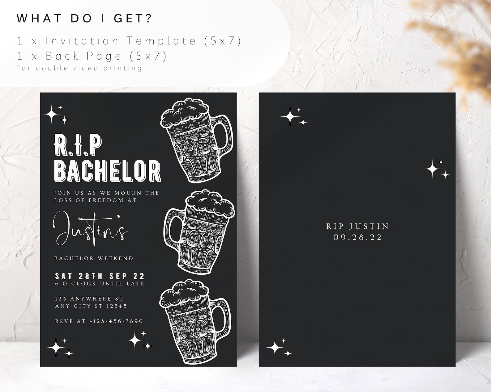 RIP Bachelor Invitation, Funny Bachelor Invite, Black Beers Bachelor ...