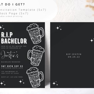RIP Bachelor Invitation, Funny Bachelor Invite, Black Beers Bachelor ...