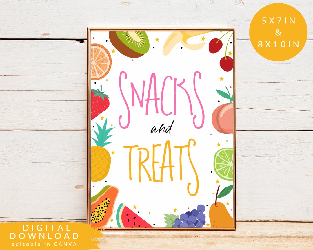 Two-tti Frutti Food Sign, Fruit Party Sign, Tropical Sweet & Treats ...