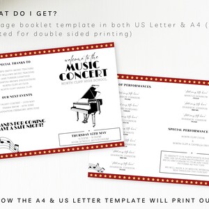 Editable Music Concert Program, High School Music Recital, , Piano ...