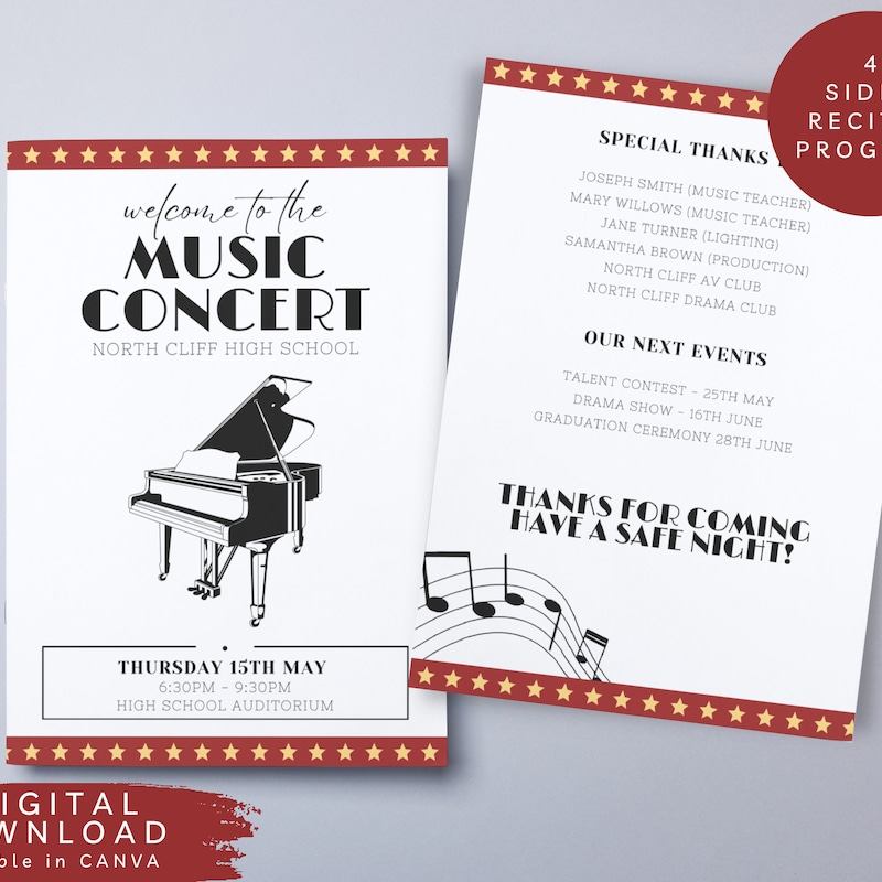 Playbill Ad Template - Etsy