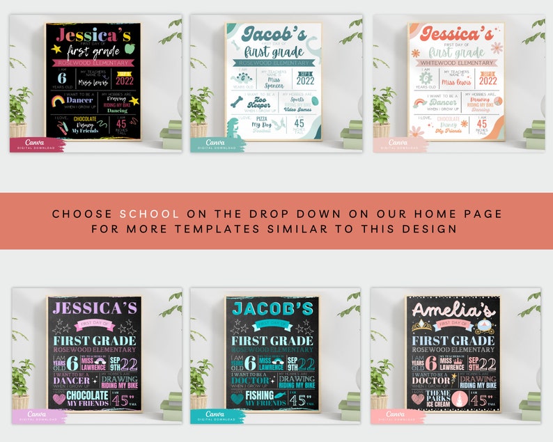 Editable White Rainbow First Day of School Sign Any Grade - Etsy