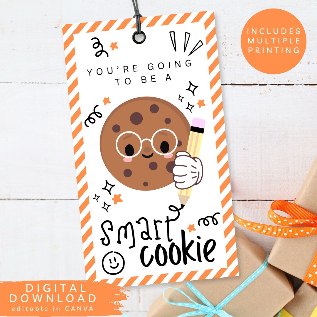 First Day of School Tag Smart Cookie Back to School Tag New - Etsy