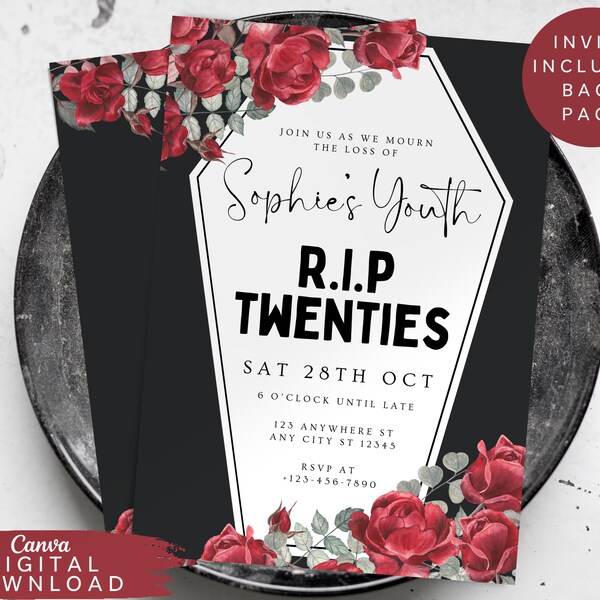 Rip 20th Birthday Invitation - Etsy