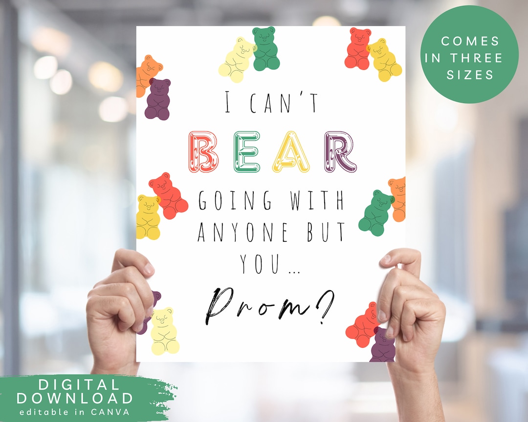 Gummy Bear Promposal Sign, Digital Promposal Ask Idea, Will You Go to ...