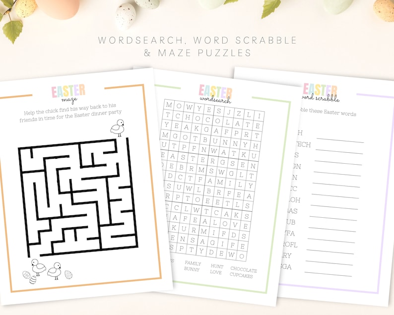 Easter Games Bundle, Easter Activity Printable, Easter Egg Hunt Card ...