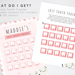 Editable Lost Tooth Tracker, Baby Teeth Chart, Tooth Chart, Tooth Fairy ...