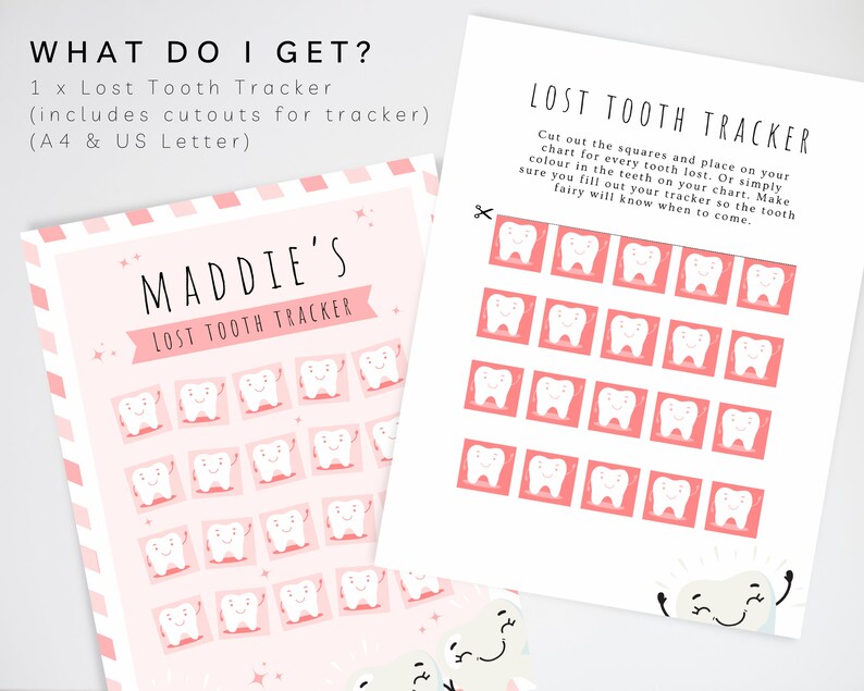 Editable Lost Tooth Tracker Baby Teeth Chart Tooth Chart - Etsy