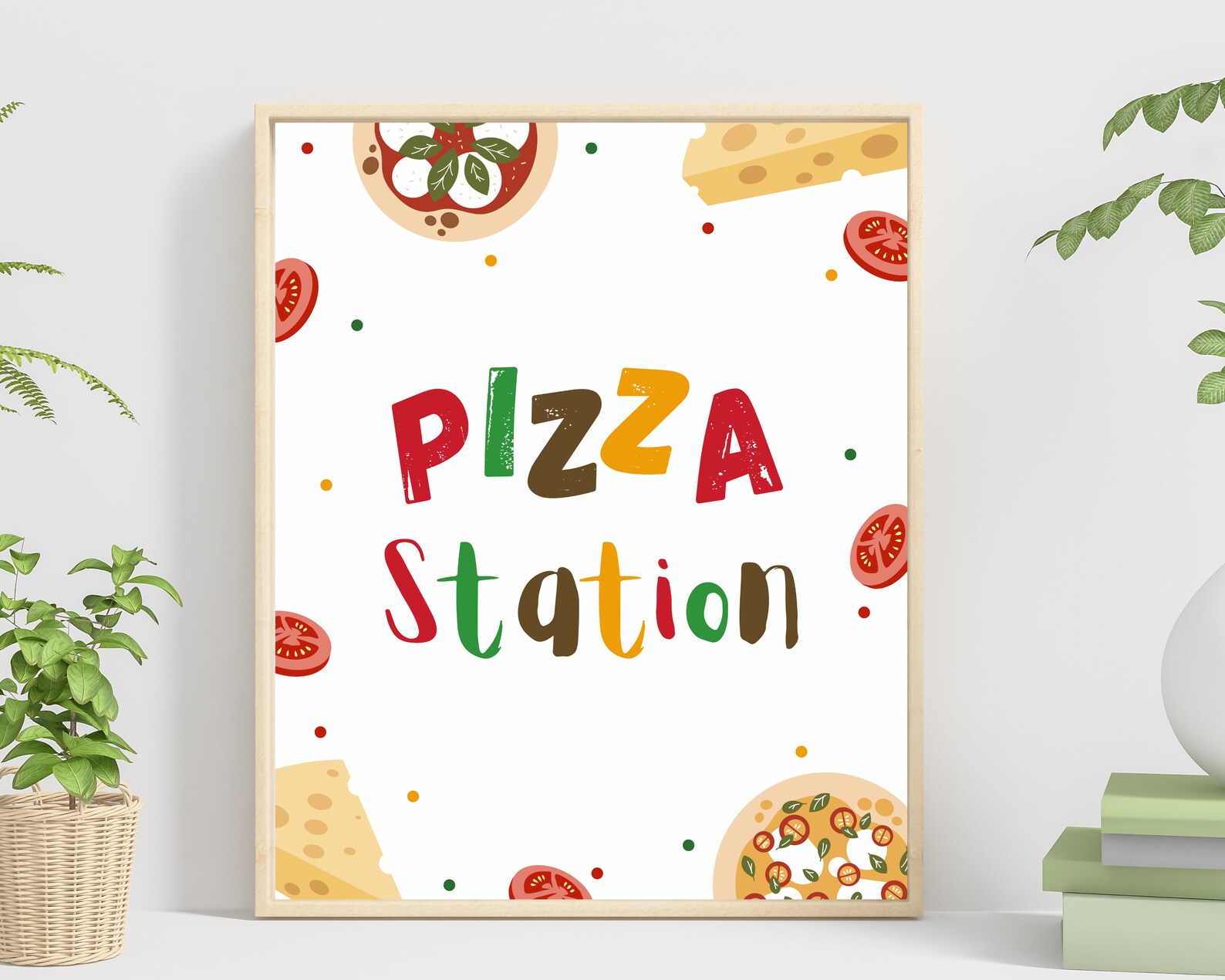 Editable Pizza Station Sign, Slice of Fun Pizza Board, Kids Pizza Bar ...