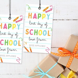 Bright School Graduation Tag, Teacher Last Day Gift Tag, End of Year ...