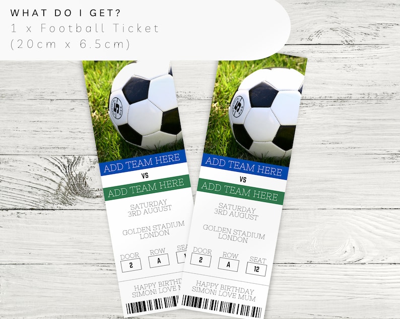 Editable Digital Football Team Ticket Voucher Soccer Surprise - Etsy