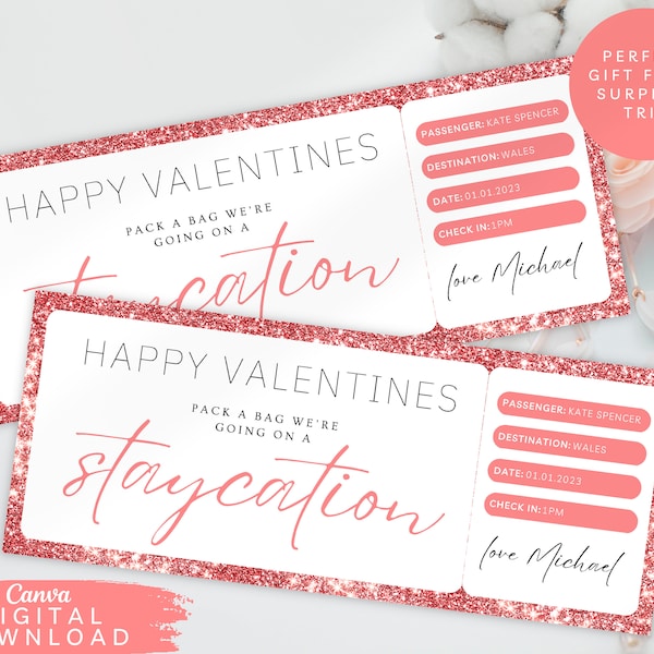 Staycation Editable Ticket - Etsy