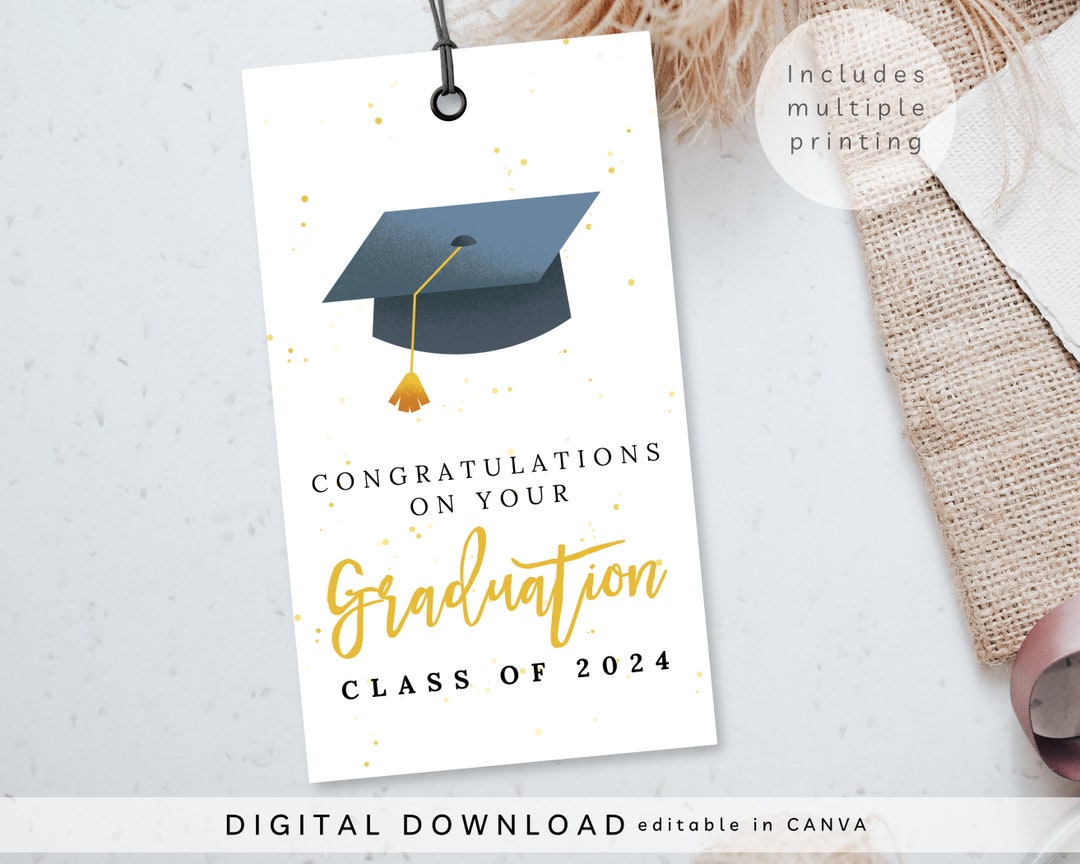 Graduation Class of 2024 Tag, Graduation Gift Tag, Student Graduate Tag ...