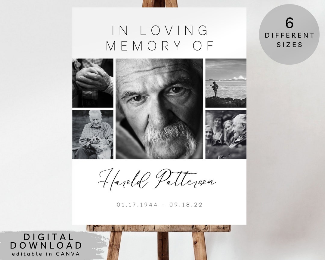 Editable Funeral Welcome Sign, Simplistic Funeral Sign, Funeral Sign ...