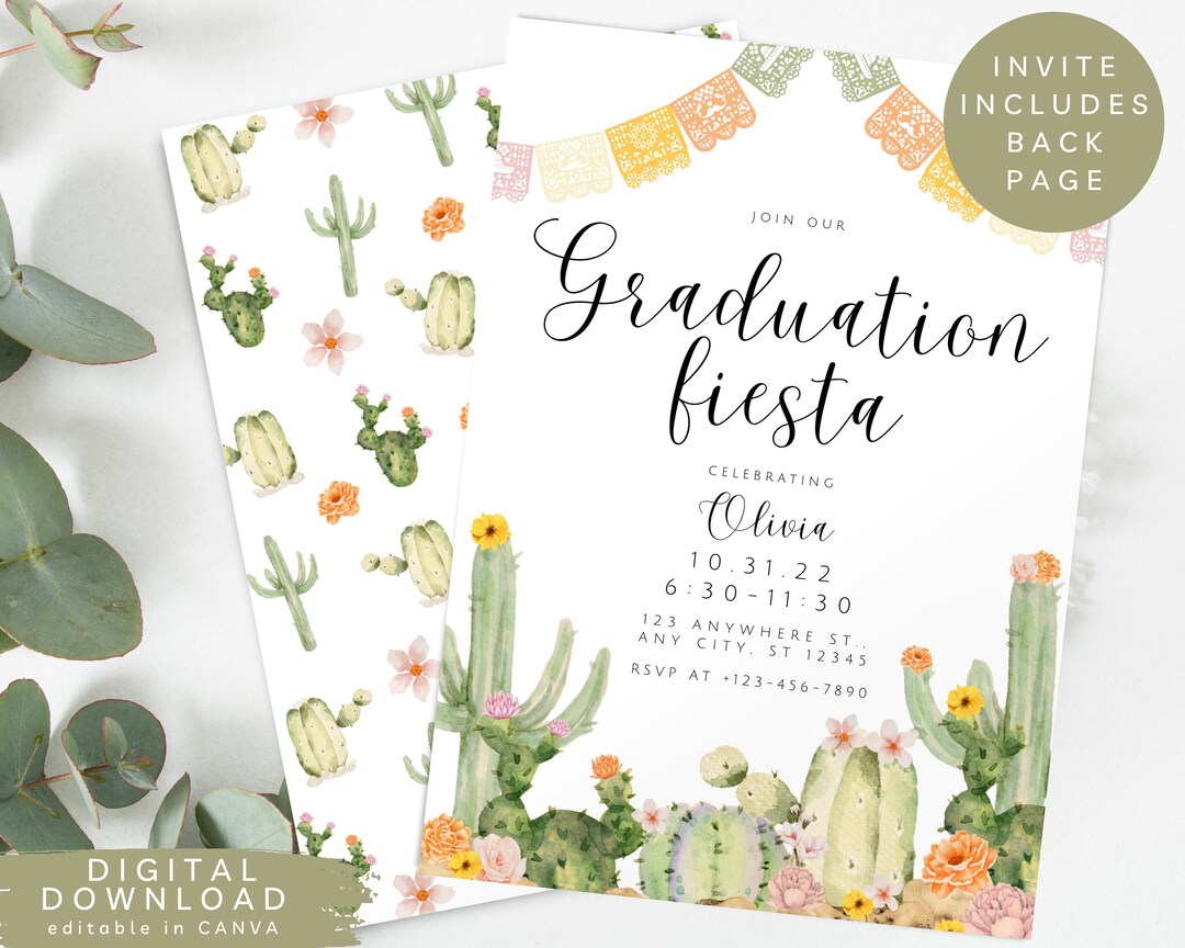 Fiesta Graduation Invitation, First Fiesta Party, Fiesta Party Invite ...
