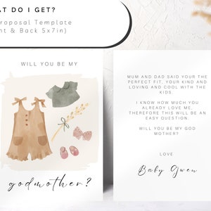 Editable Will You Be My Godmother Proposal Card, Printable Godparents ...