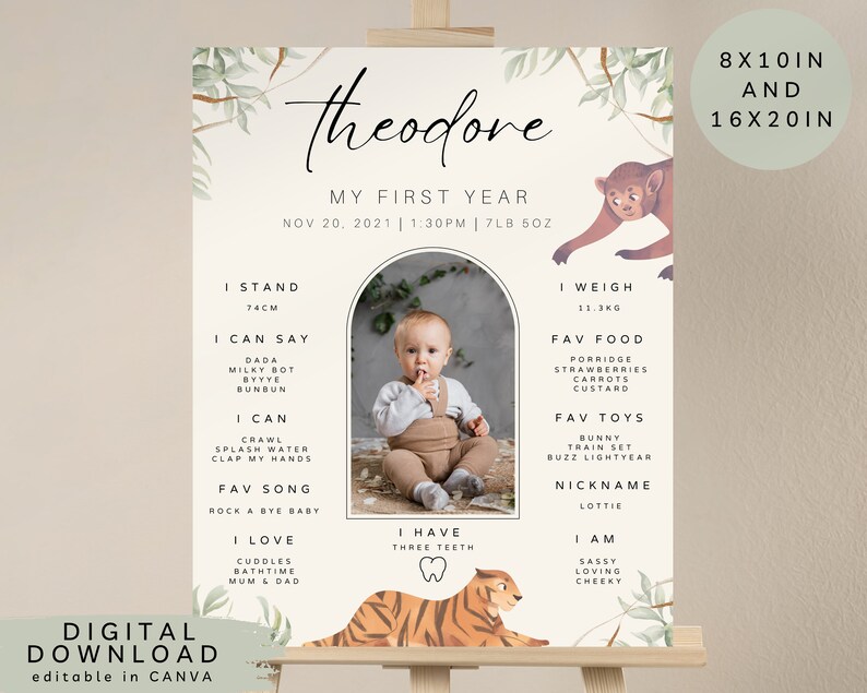 Milestone Birthday Sign Photo Baby's First Birthday - Etsy