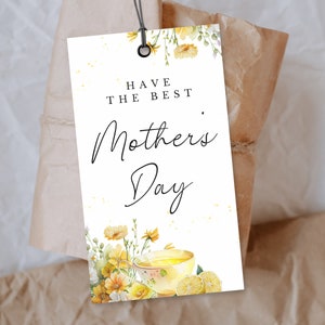 Editable Lemon Mother’s Day Gift Tag, Tea Party Mother Tag, Printable ...