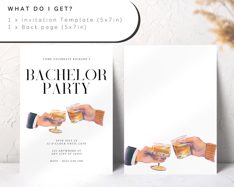 Bachelor Party Invitation Simply Stag Do Invite Bachelor - Etsy