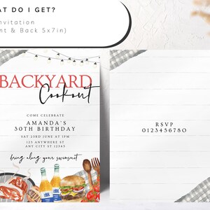 BBQ Cookout Party Invitation, Bbq Pool Party, Summer Cookout Invite ...