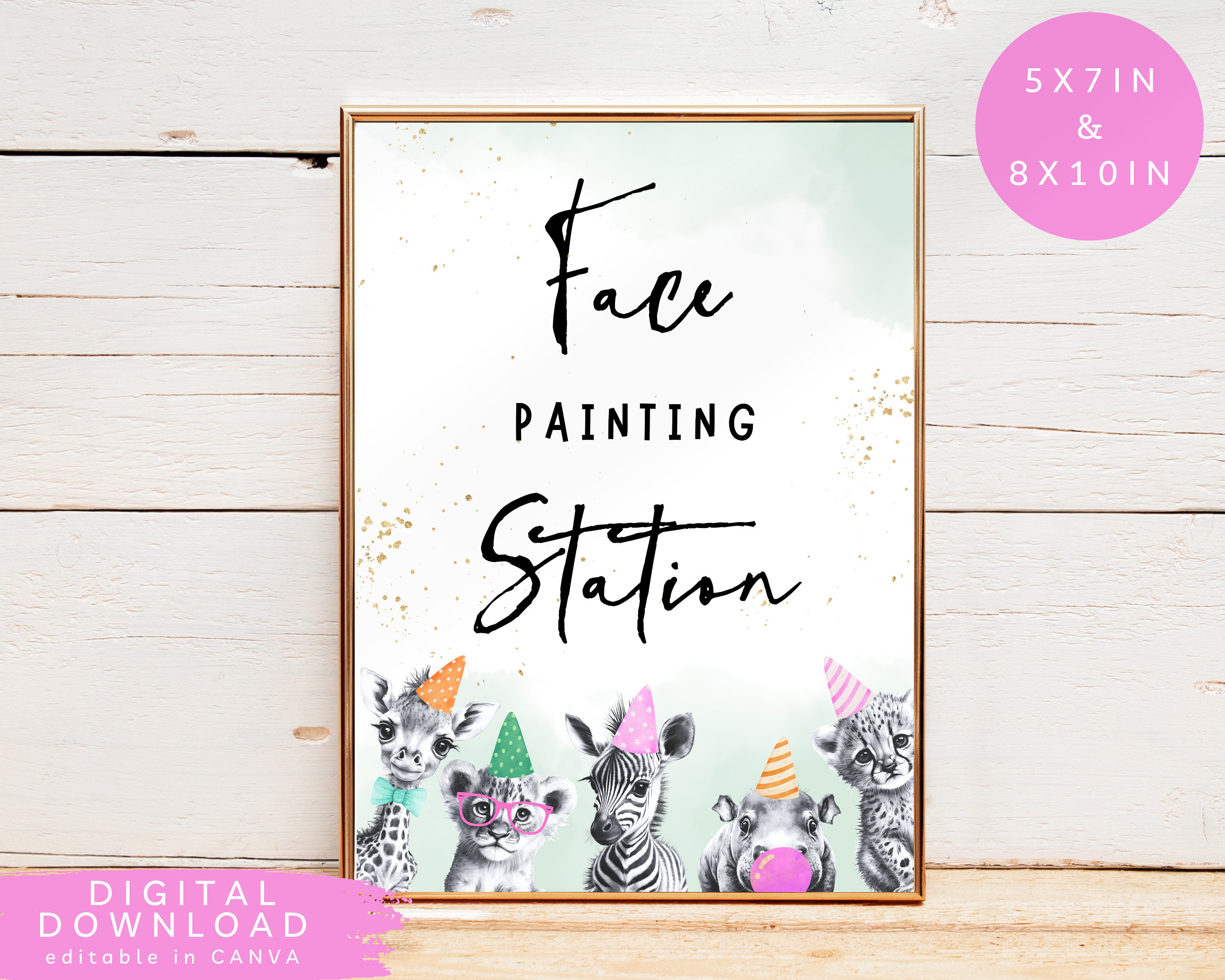 Editable Face Painting Station Sign Jungle Party Sign Wild - Etsy