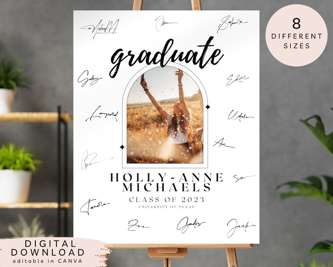 Graduation Signature Board Template, Photo Graduation Welcome Board ...