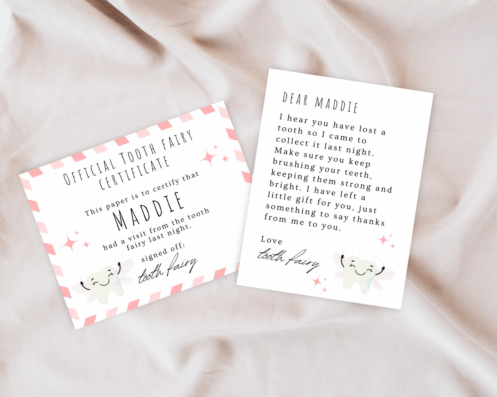 Editable Mini Tooth Fairy Set, Printable Lost Tooth Receipt, Tooth ...