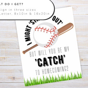Baseball Homecoming Sign, Digital Homecoming Ask Idea, Digital Homerun ...