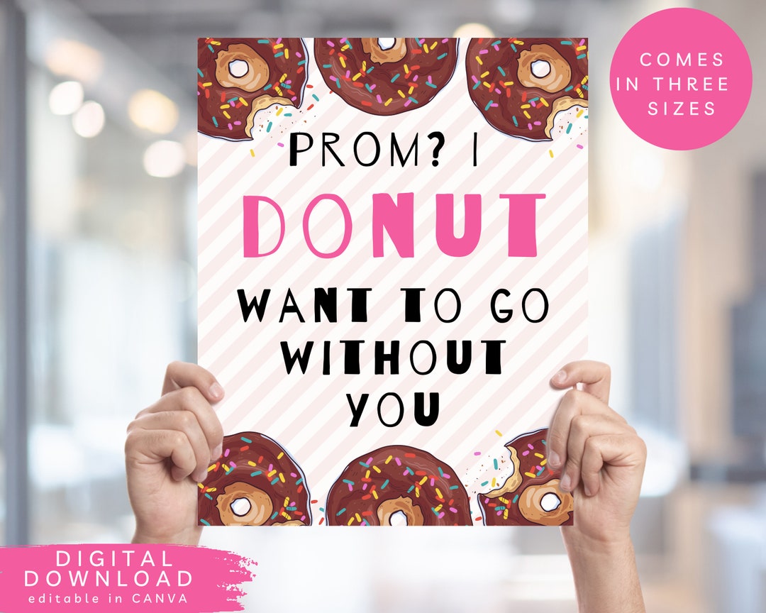 Donut Promposal Sign, Digital Promposal Ask Idea, Will You Go to Prom ...