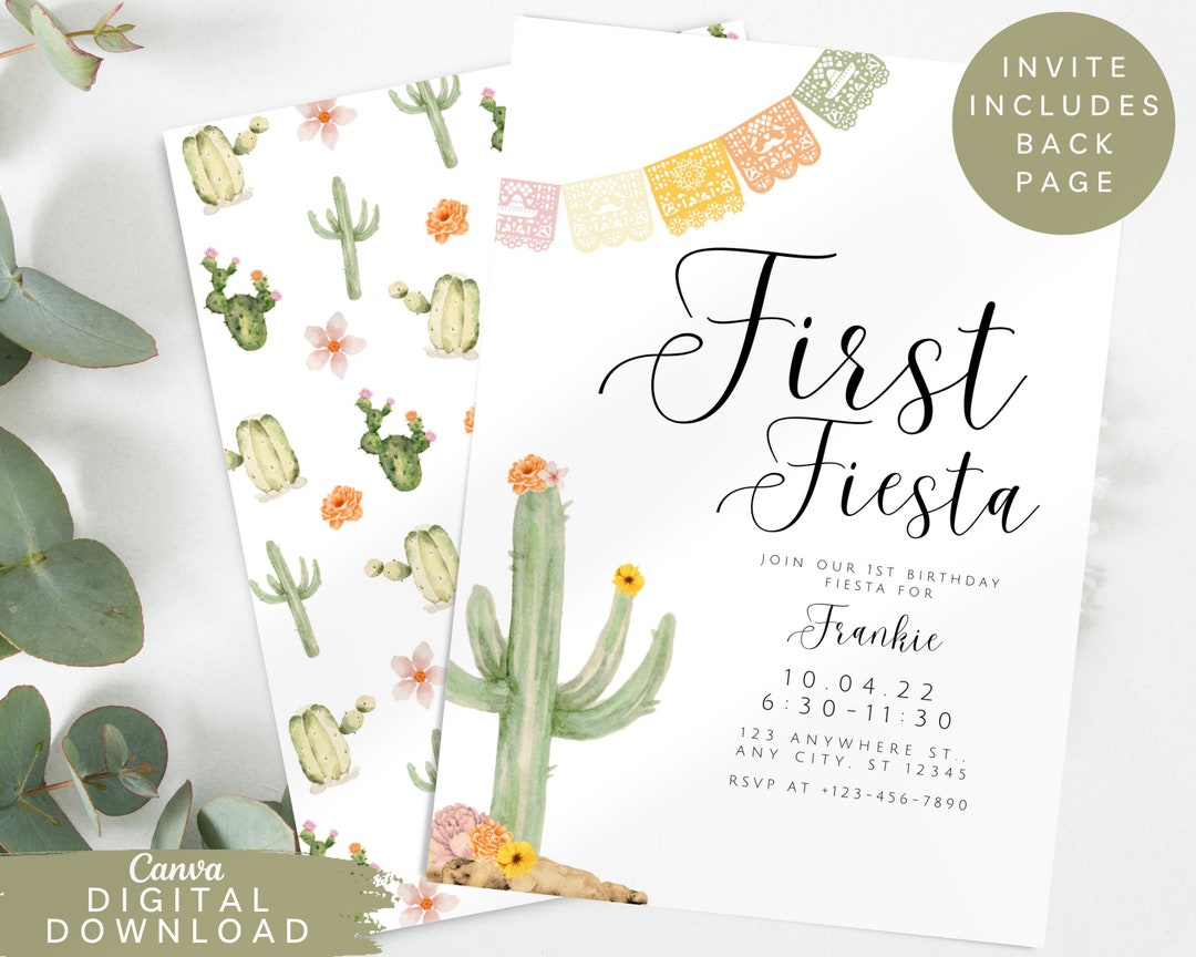 Fiesta Birthday Invitation, First Fiesta Party, Fiesta Party Invite ...