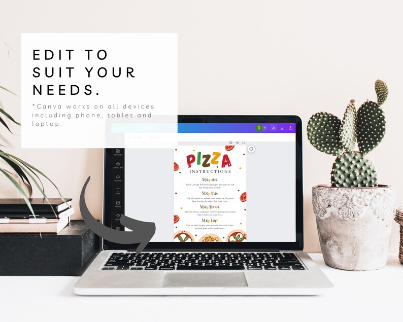 Editable Make Your Own Pizza Instructions Sign, Slice of Fun Pizza ...